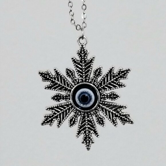 Jewelry | Evil Eye Necklace Snowflake Charm Good Luck Protection ...